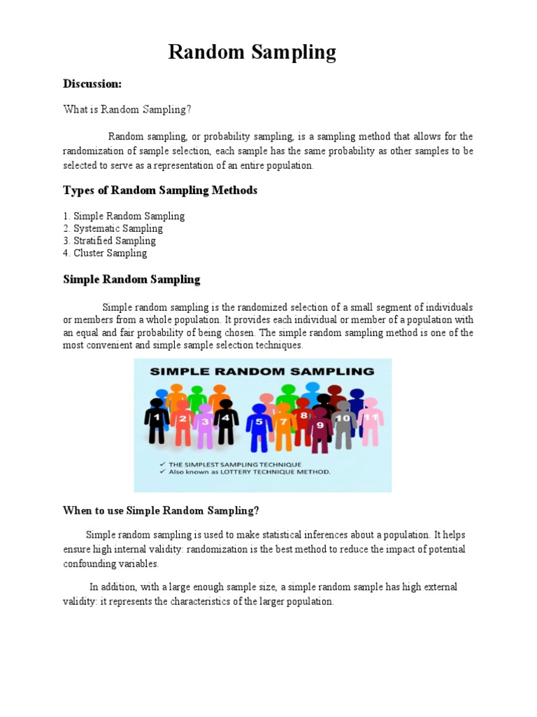Random Sampling | PDF | Sampling (Statistics) | Probability And Statistics