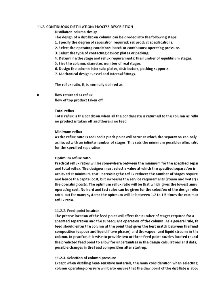 Distillation Column Sizing | PDF | Mechanical Engineering | Chemistry