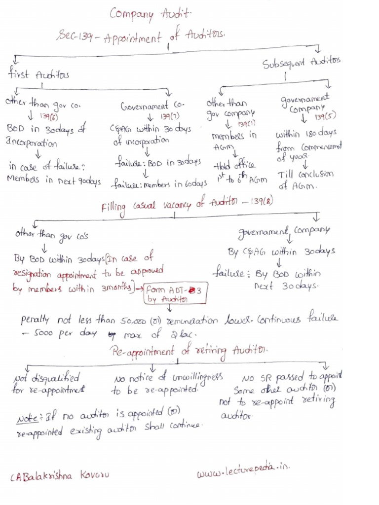 Company Audit Handwritten Charts by CA Balakrishna Kovuru | PDF