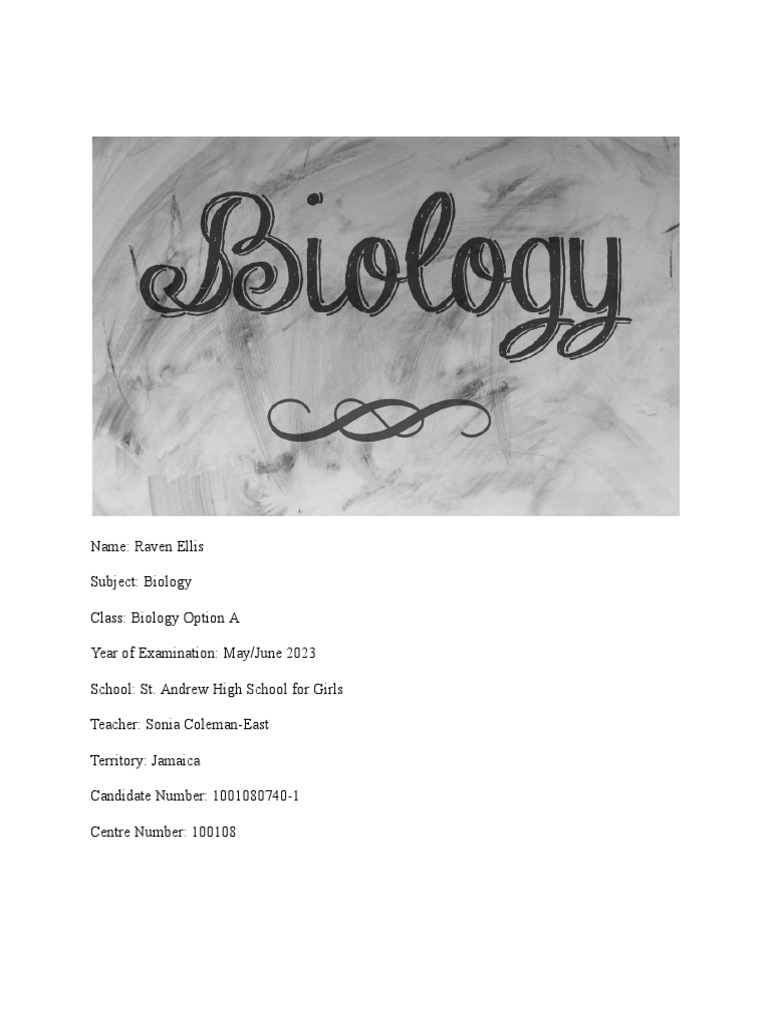 Biology Cover Page | PDF
