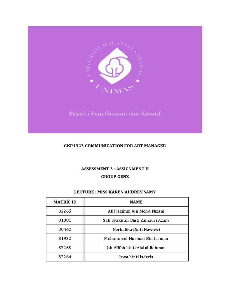 Assessment 3 - Assignment Ii (Group Genz) | PDF | Communication | Media (Communication)