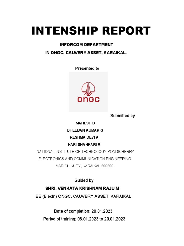 ONGC Internship Report: Infocom Dept | PDF | Domain Name System | Computing