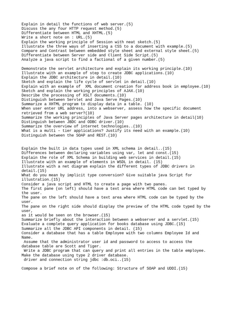 Web Techonolog ETE QP | PDF | World Wide Web | Internet & Web