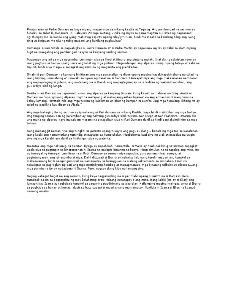 Noli Me Tangere, Kabanata 31... Sermon | PDF