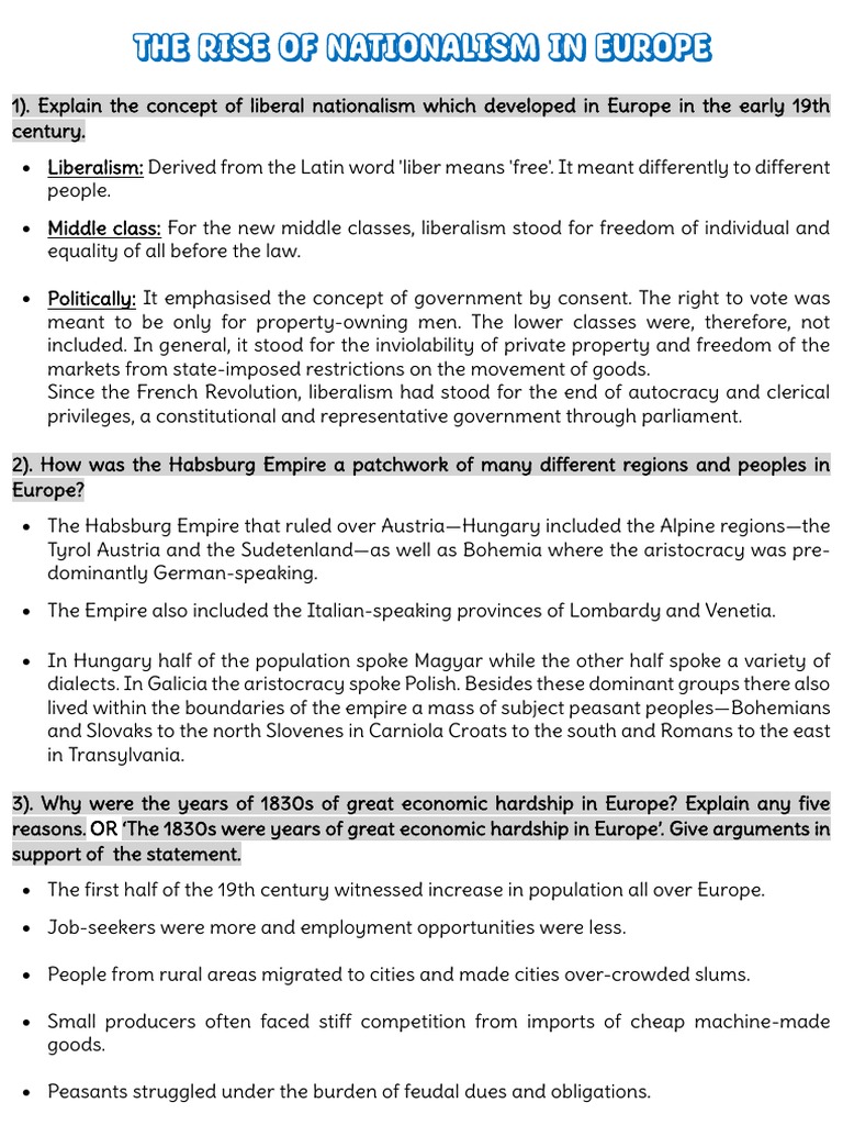 The Rise of Nationalism in Europe | PDF | Nationalism | German Empire