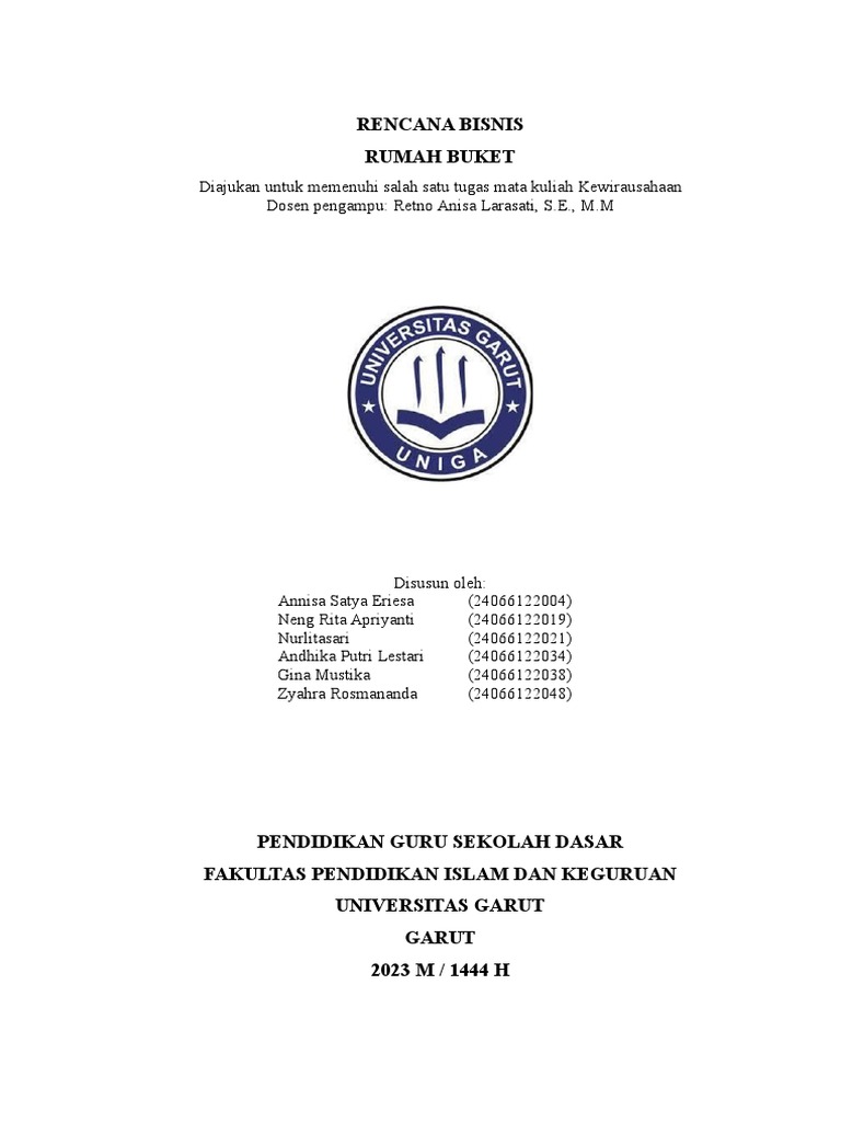Rencana Bisnis Rumah Buket | PDF