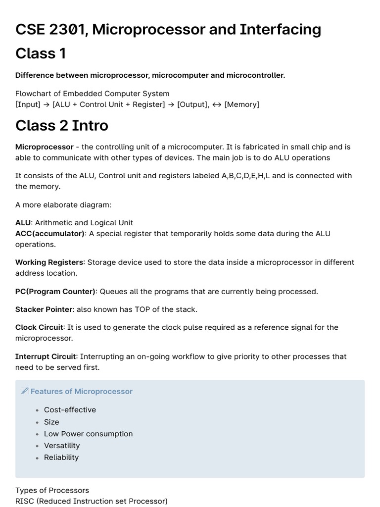 CSE 2301 Microprocessor and Interfacing | PDF | Central Processing Unit | Microprocessor