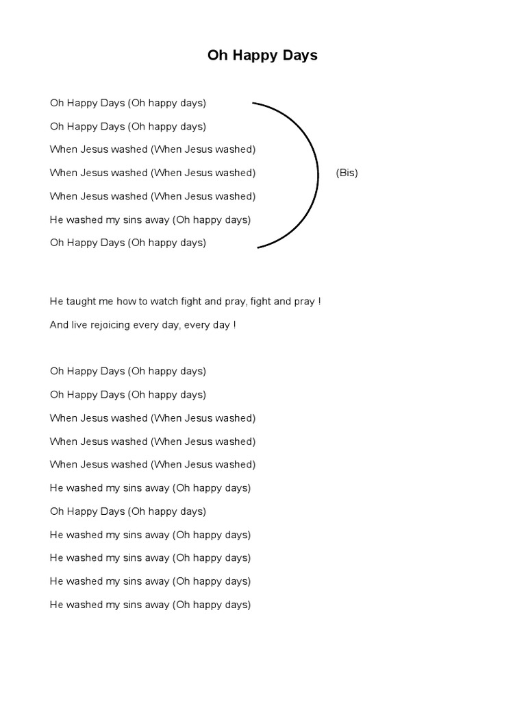 Oh Happy Days (Paroles) | PDF