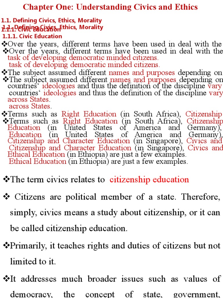 Civics PPT 1-2 | PDF | Morality | Utilitarianism