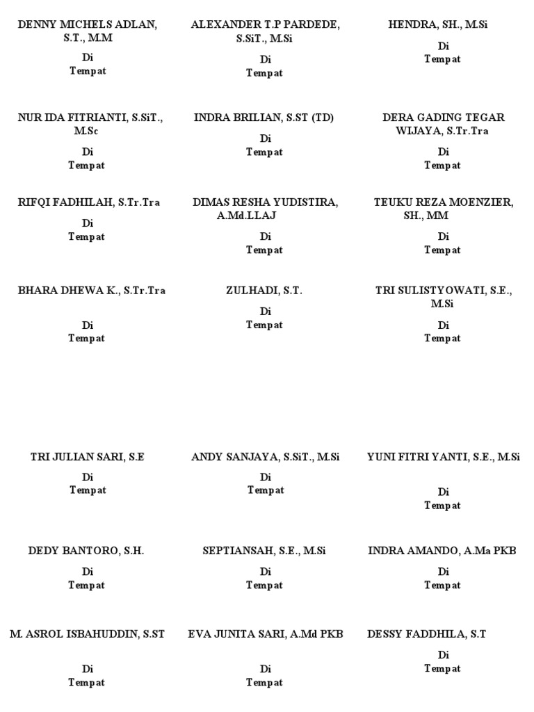 Tempelan Undangan | PDF