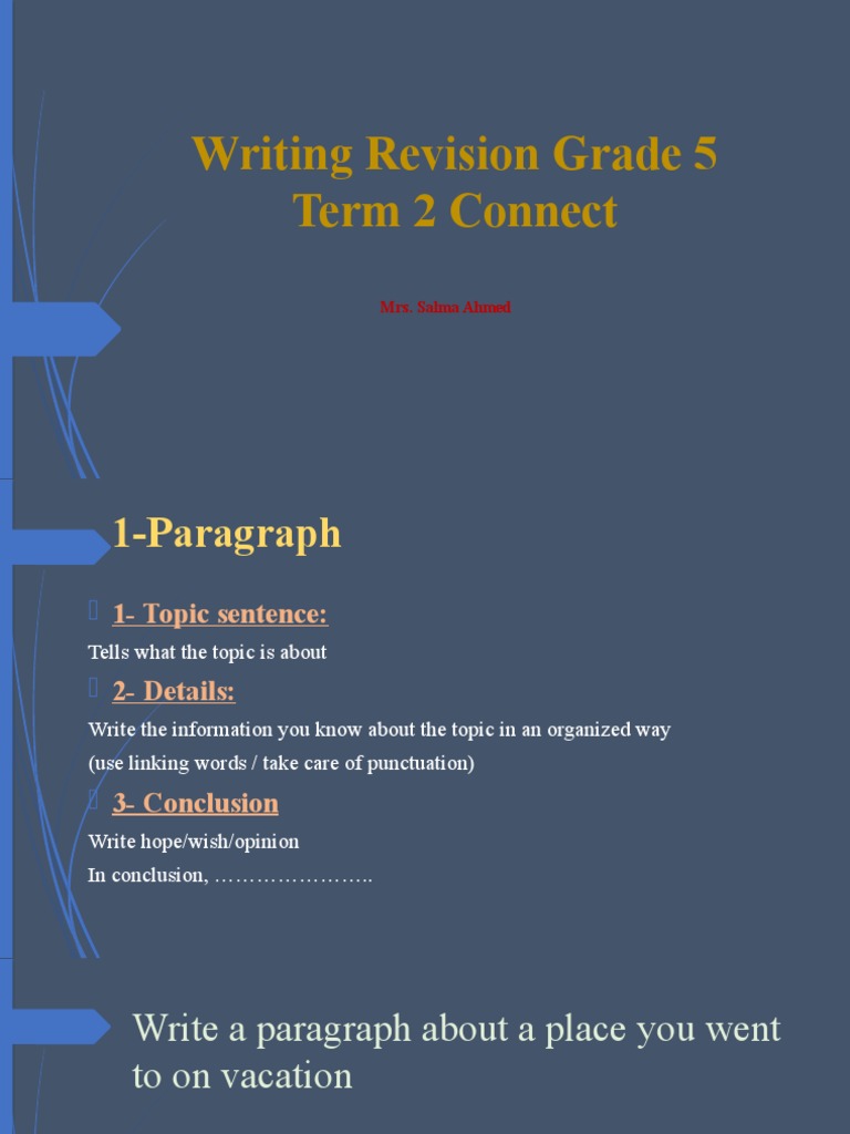 Writing Gr5 Term 2 Revision | PDF