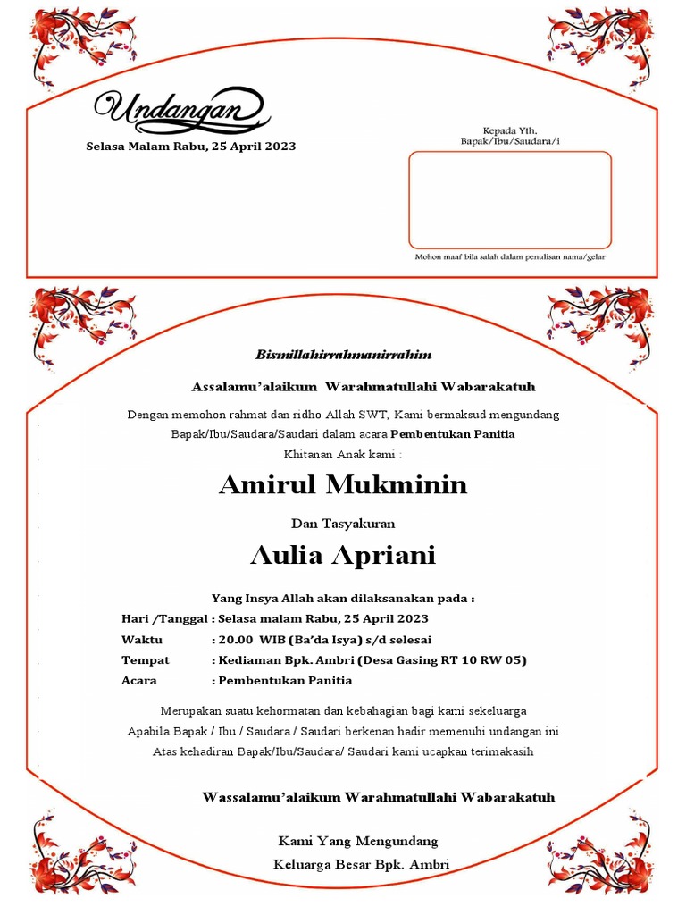 Undangan f4 | PDF