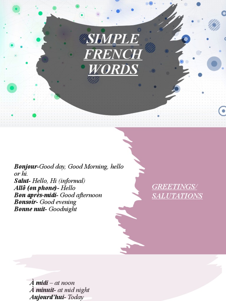 Simple French Words | PDF | Grammatical Number | Linguistics