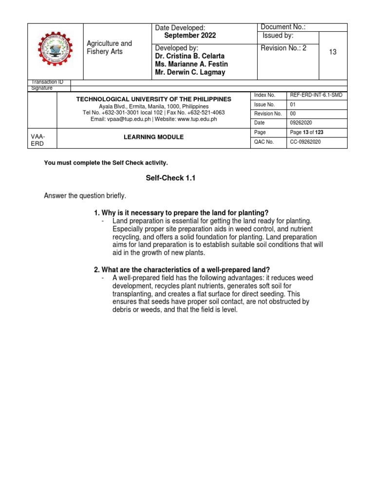 Module 1 - Self-Check - Delacruz | PDF | Fertilizer | Plants