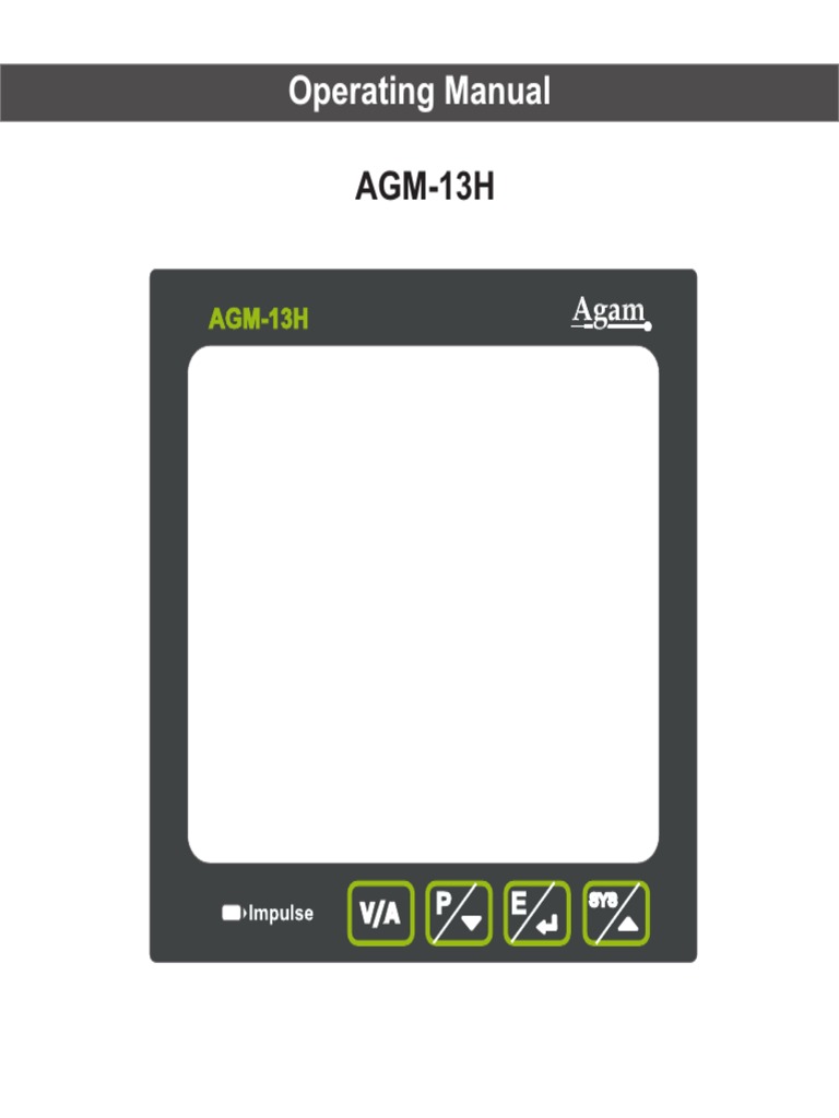Operating Manual - AGM-13H | PDF | Electrical Engineering | Electricity