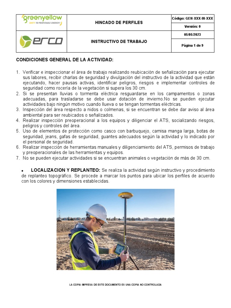 Instructivo Hincado Perfiles | PDF