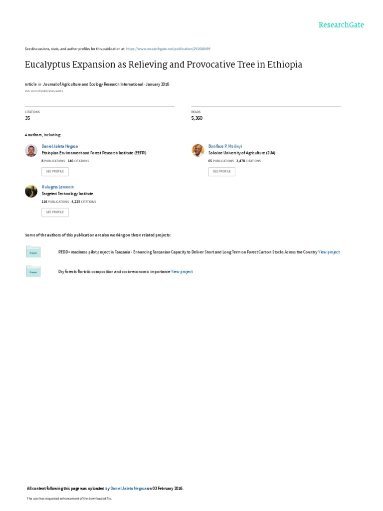 Eucalyptus Expansion As Relieving and Provocative | PDF | Eucalyptus | Soil