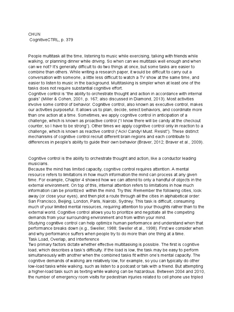 Chun Cognition Pdf Executive Functions Attention