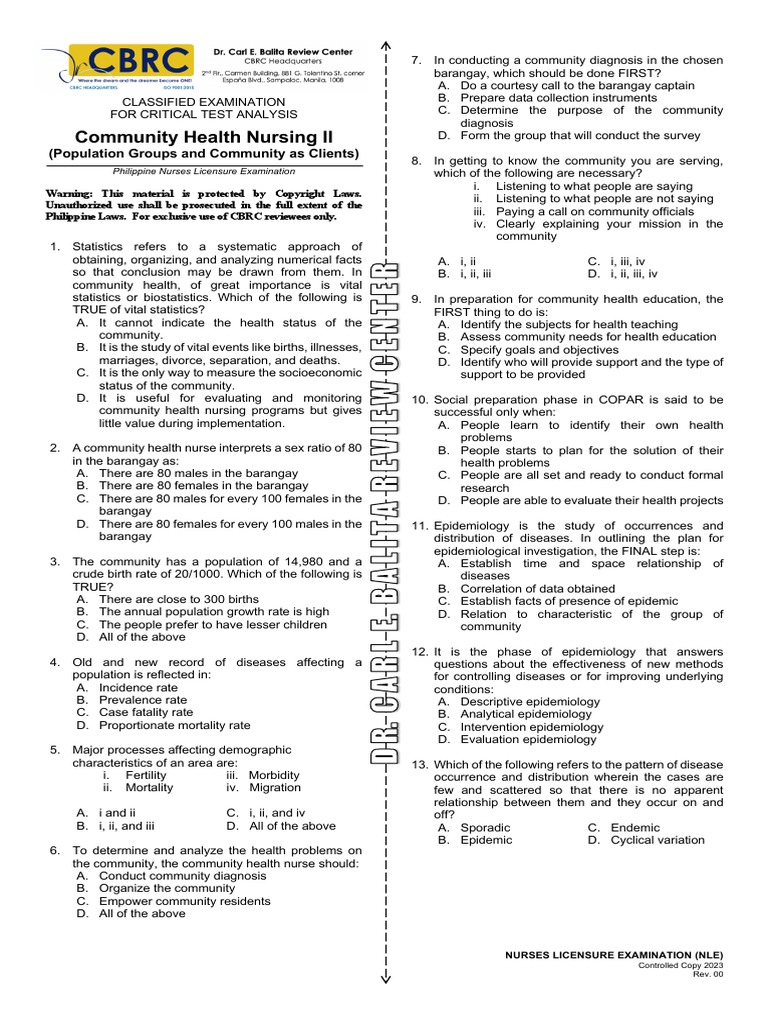 CHN II Population Groups and Community (M2023) | PDF | Epidemiology ...