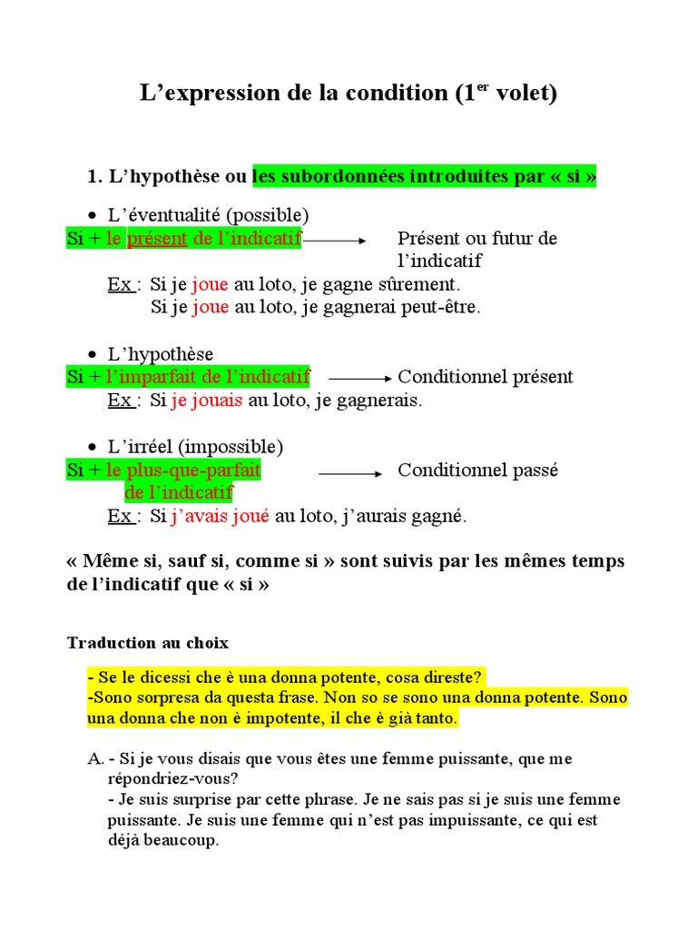 Lexpression de La Condition | PDF