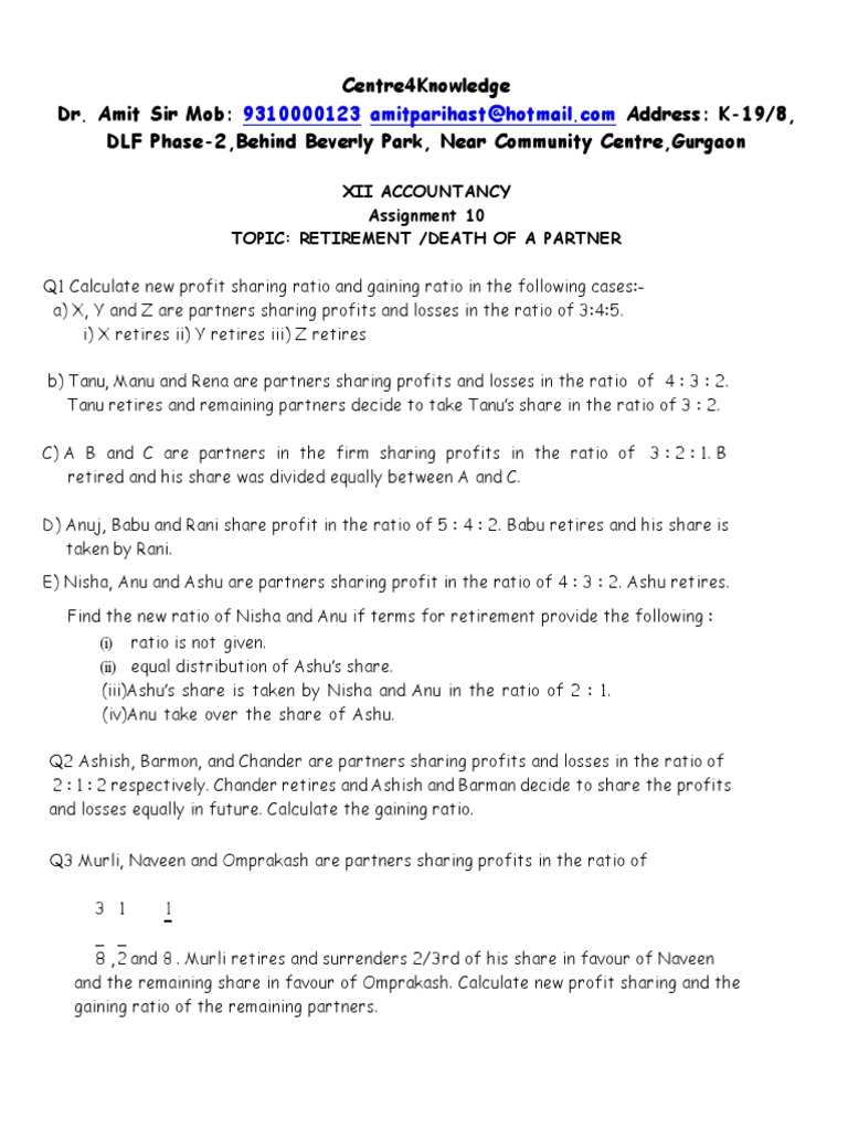 class-12-CBSE-ISC-Accountancy-Assignment-10 | PDF | Balance Sheet ...