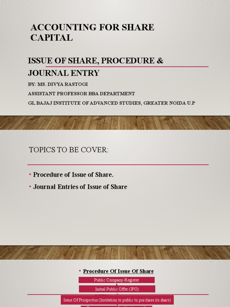 Share Capital Accounting Procedures | PDF | Finance & Money Management