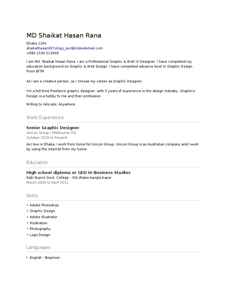 MD Shaikat Hasan Rana | PDF | Business | Art