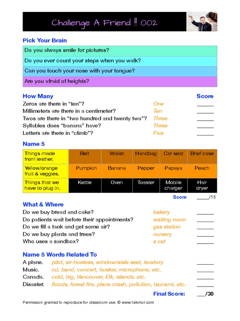 Challenge A Friend 2 1 | PDF