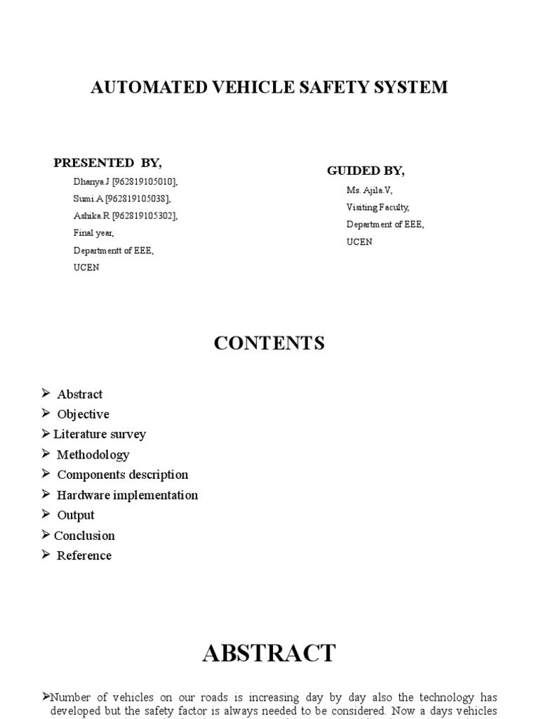 Automated Vehicle Safety System | PDF | Headlamp | Liquid Crystal Display