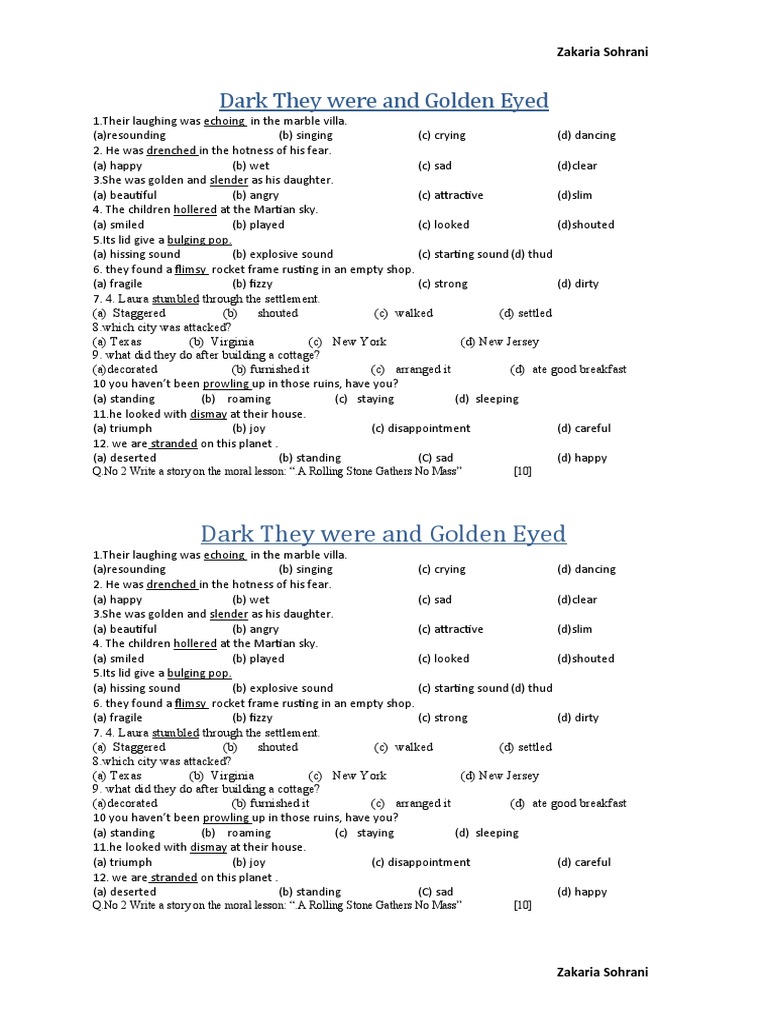 Dark They Were and Golden Ayed111 | PDF