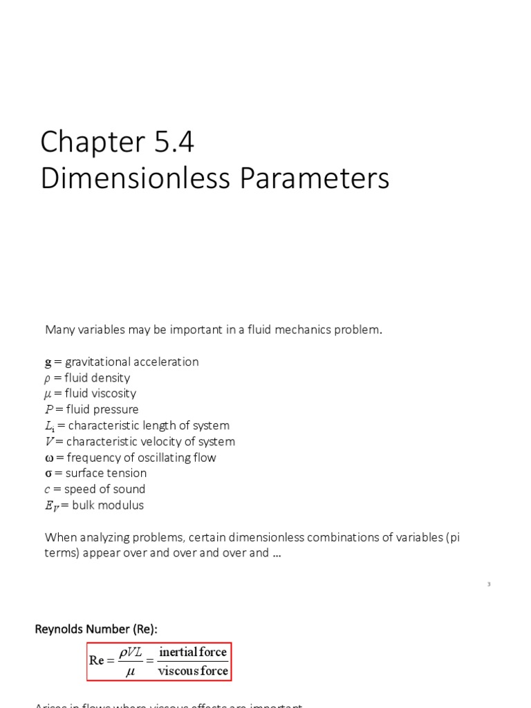 Week12.1-Dimensional Analysis, Part II - Common Parameters-1 | PDF | Fluid Dynamics | Viscosity