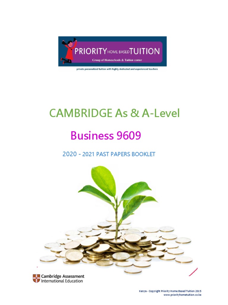 CAMBRIDGE As & A LEVEL-BUSINESS May-June 2020 - 2021 PAST PAPERS ...