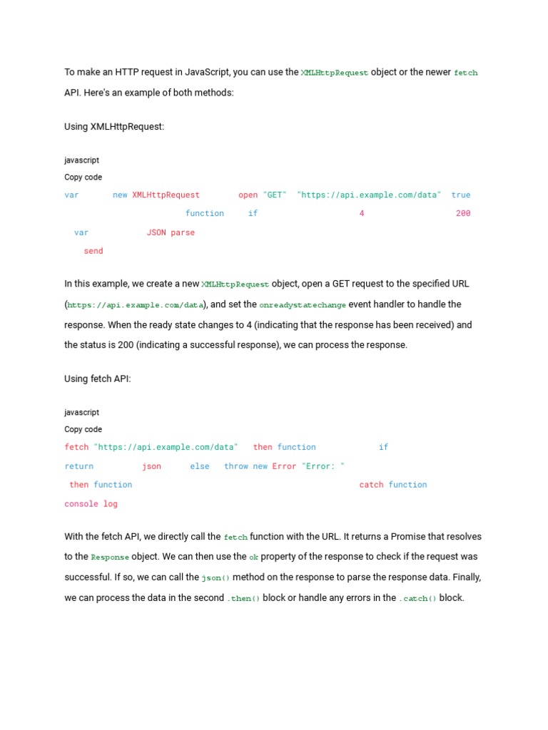 HTTP Request in JavaScript | PDF
