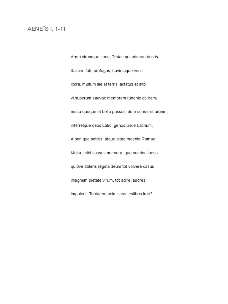 Teksten Latijn AENEÏS I-III | PDF
