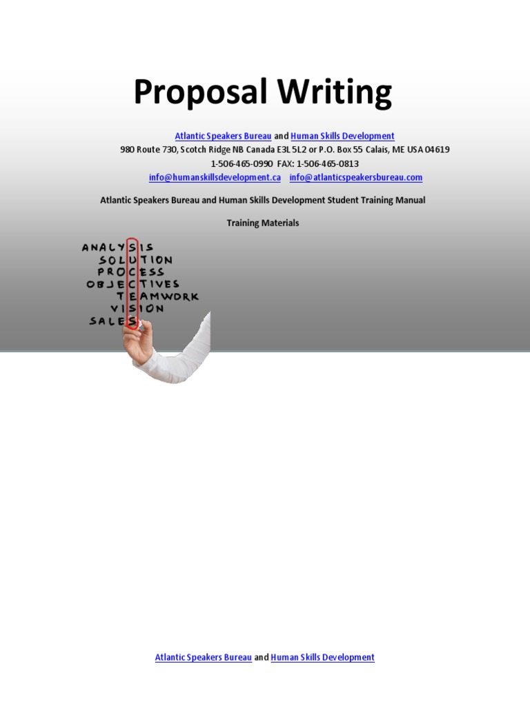 Proposal Writing Student Training Manual PDF Download | PDF | Request ...