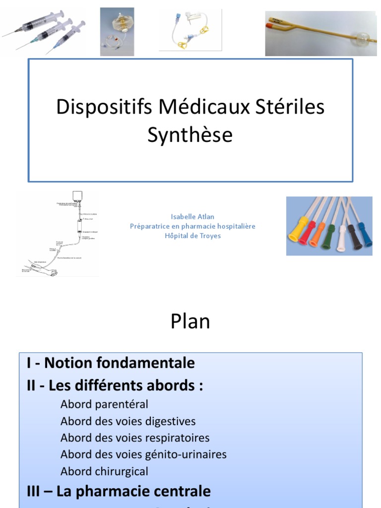 Dispositifs Médicaux Stériles en Pharmacie | PDF | Dispositif médical ...