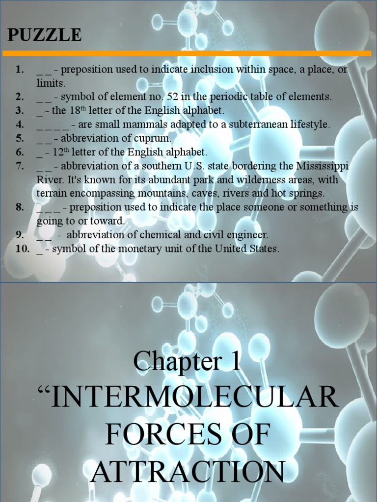 Lesson 3 - Intermolecular Forces of Attraction | PDF | Intermolecular ...