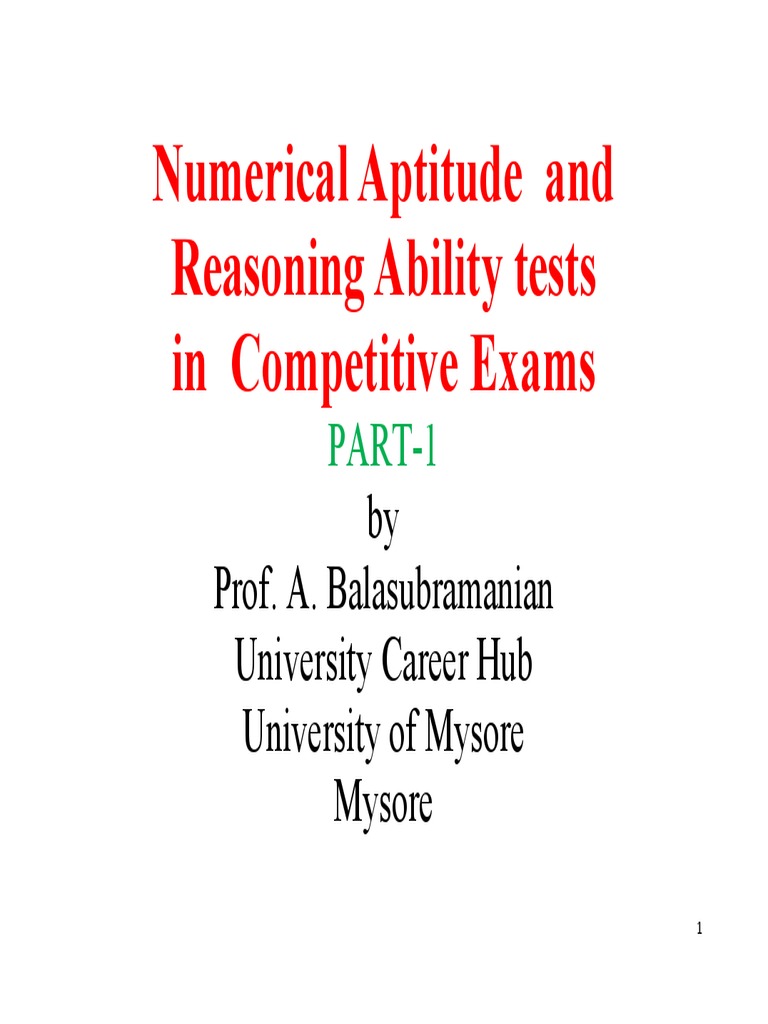 Aptitude vs Ability in Competitive Exams | PDF | Division (Mathematics ...
