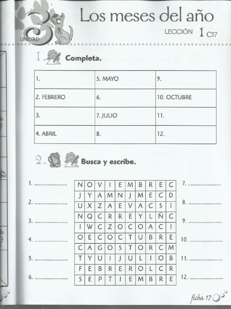 Fichas Complementarias Colega 1 Unidad 3 y 4 | PDF