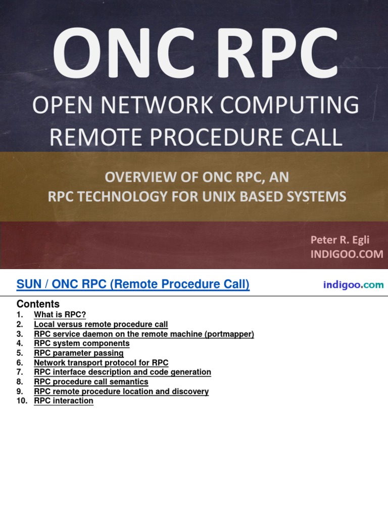 Sun RPC (Remote Procedure Call) | PDF | Network Socket | Communications Protocols
