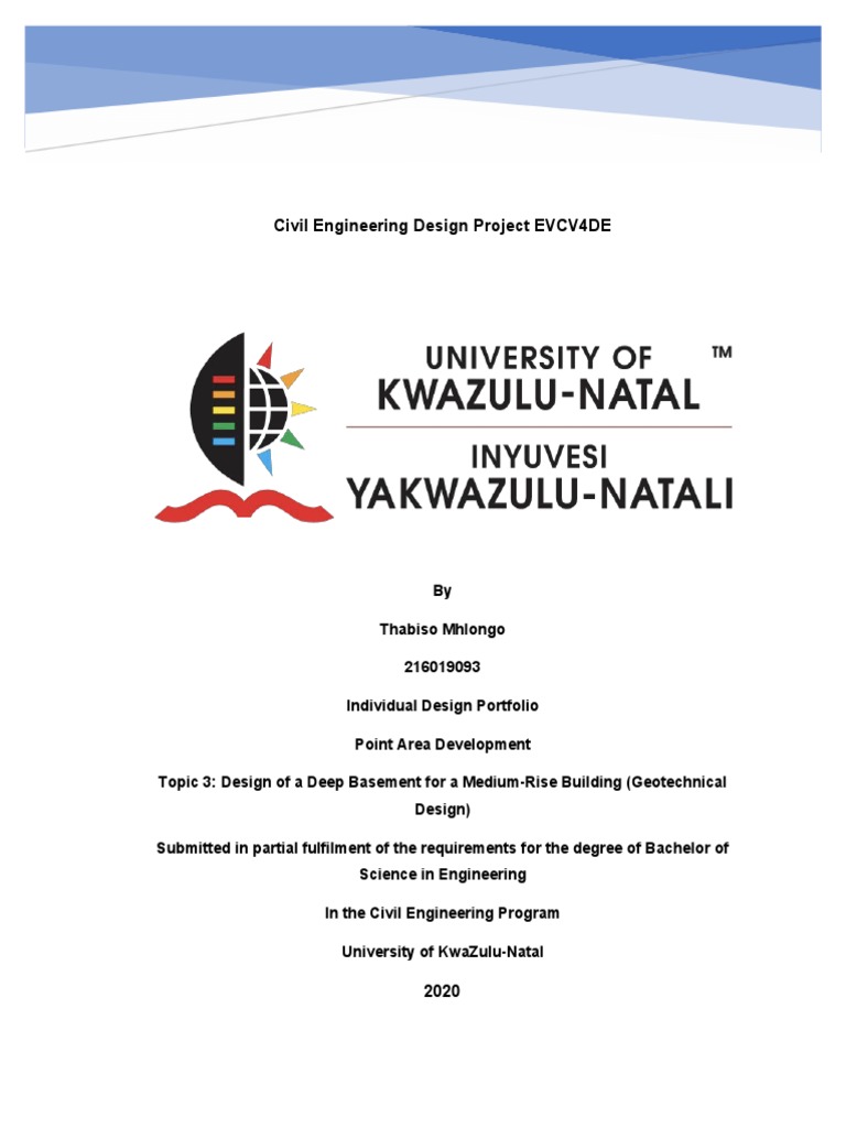 Civil Engineering Design Project EVCV4DE | PDF | Geotechnical ...
