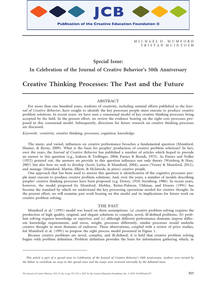 Mumford 2017 | PDF | Creativity | Thought