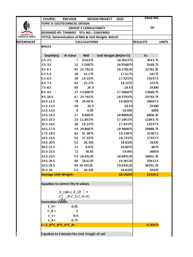 Geotech Calculations | PDF | Geotechnical Engineering | Deep Foundation