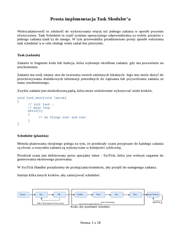 Prosta Implementacja Task Scheduler A Stm32 Pdf