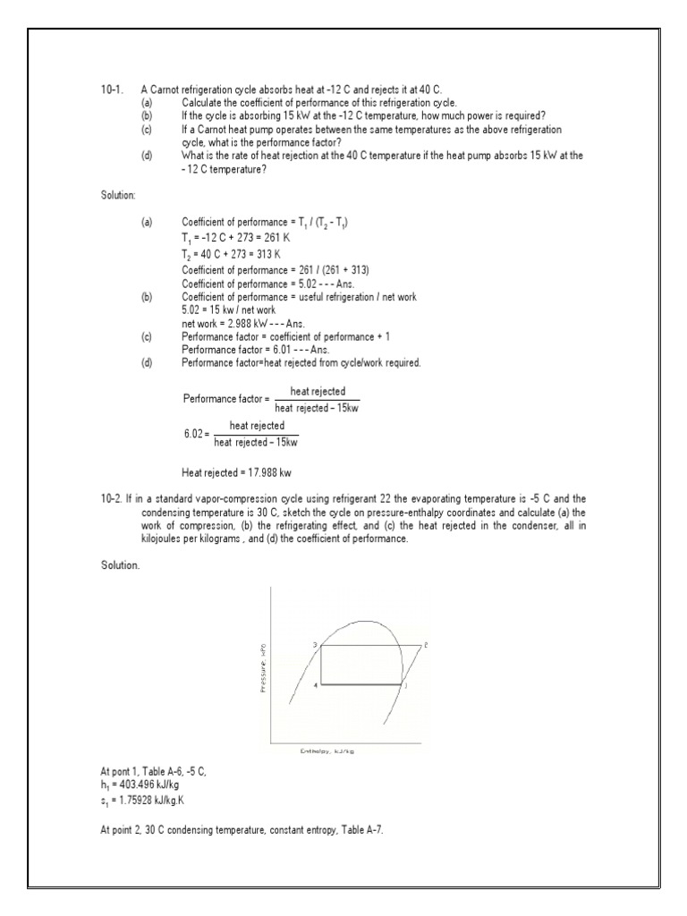 HVAC Assignment 1 Solutions (Updated) | PDF | Refrigeration | Heat Pump
