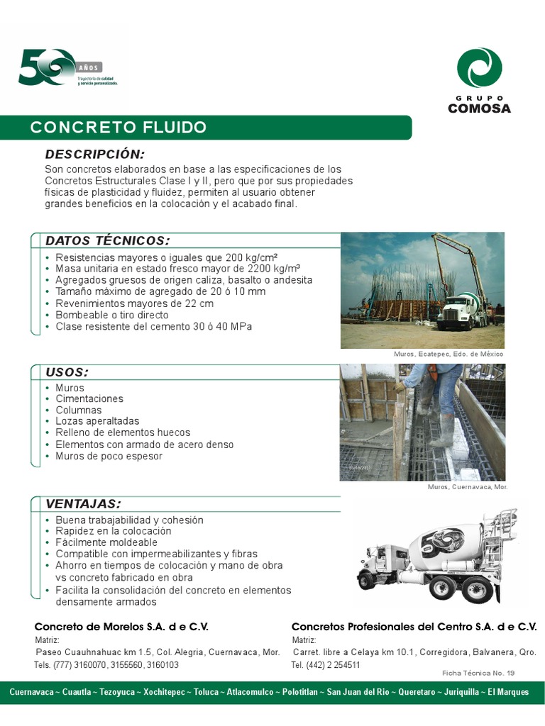 Concreto Fluido: Ventajas y Usos | PDF