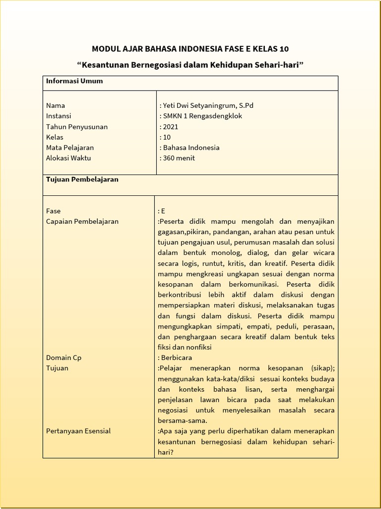 Kesantunan Bernegosiasi Dalam Kehidupan Sehari-Hari | PDF
