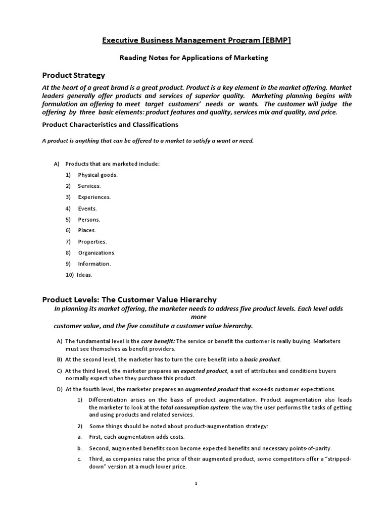 3 Product Strategy Notes | PDF | Product (Business) | Goods