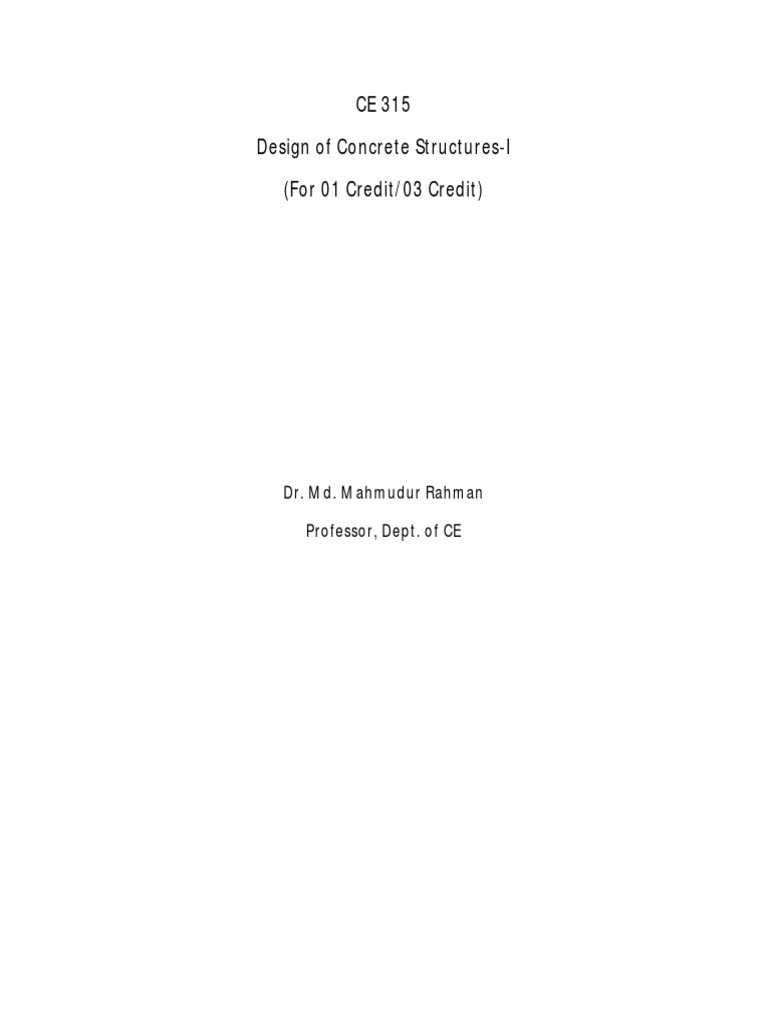 CE315 Lecture Note | PDF | Strength Of Materials | Stress (Mechanics)