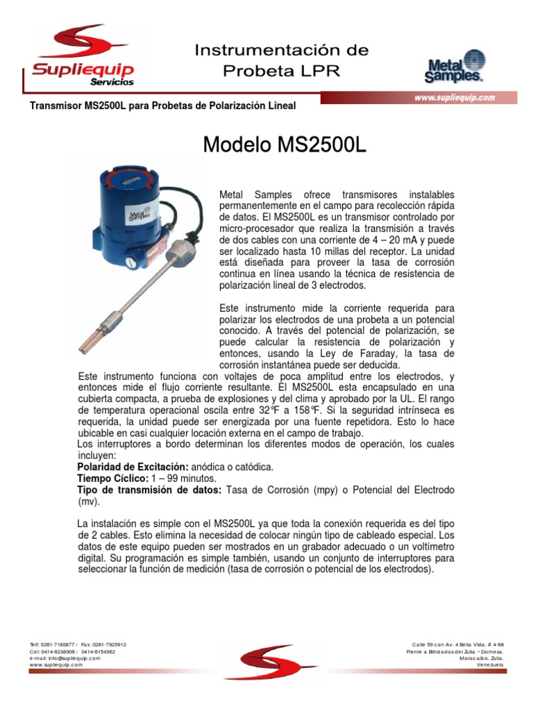 Modelo MS2500 L | PDF | Electrodo | Corriente eléctrica